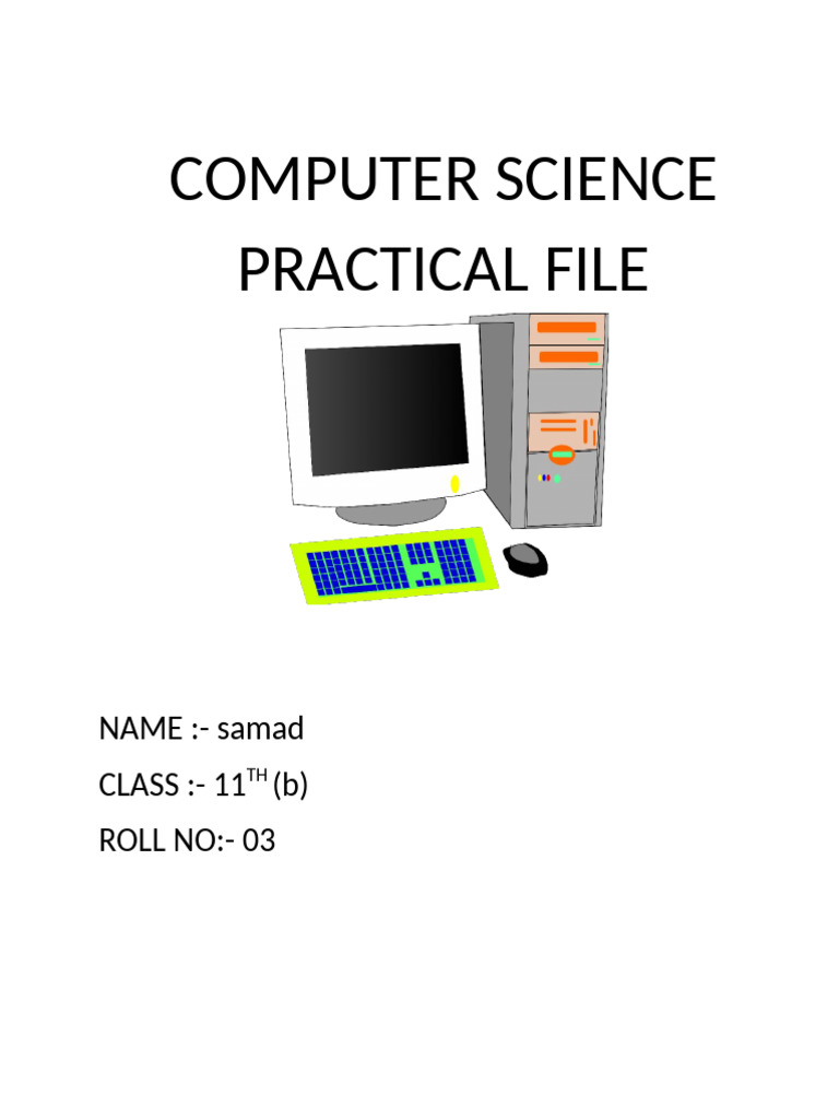Computer Science 11 Project File | PDF