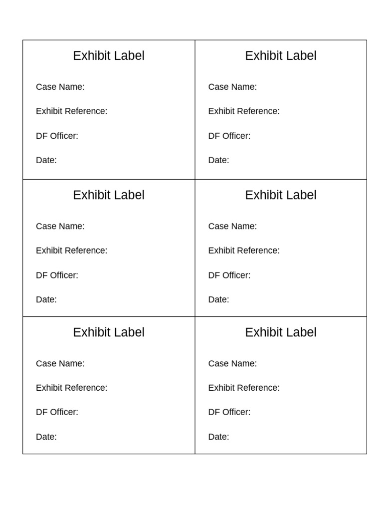 Exhibit Labels | PDF