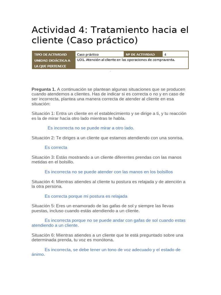 Actividad 4 Tratamiento Hacia Un Cliente Maria Teresa Langone | PDF