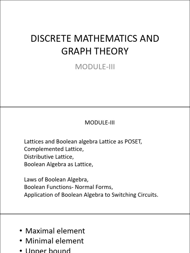 DMGT Module III Lattices | PDF | Mathematical Logic | Algebra