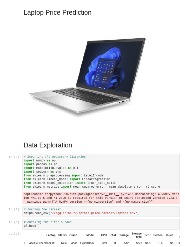 Laptop Price Prediction | PDF | Mean Squared Error | Errors And Residuals