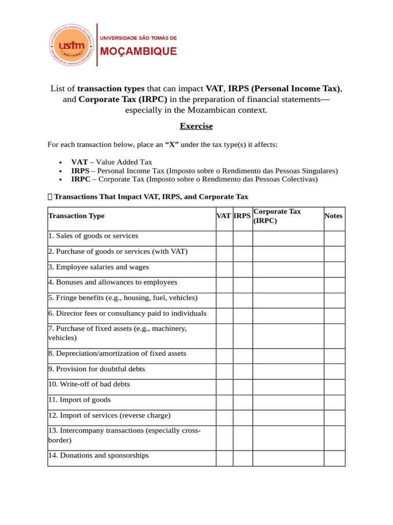 Tax Transactions List-AC | PDF