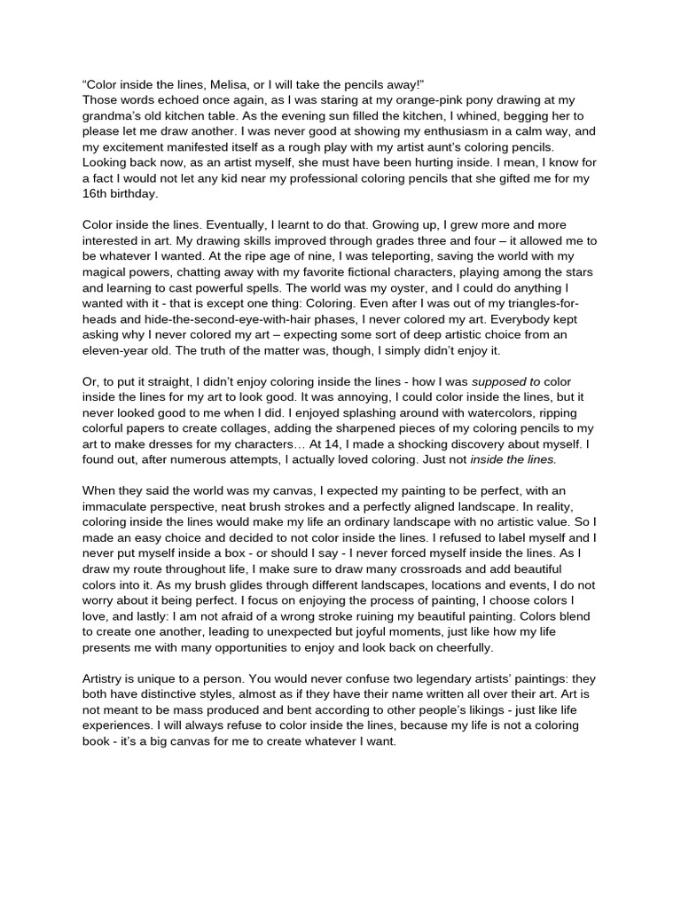 Common App Essay That Got Me Accepted Into NYU | PDF | Paintings
