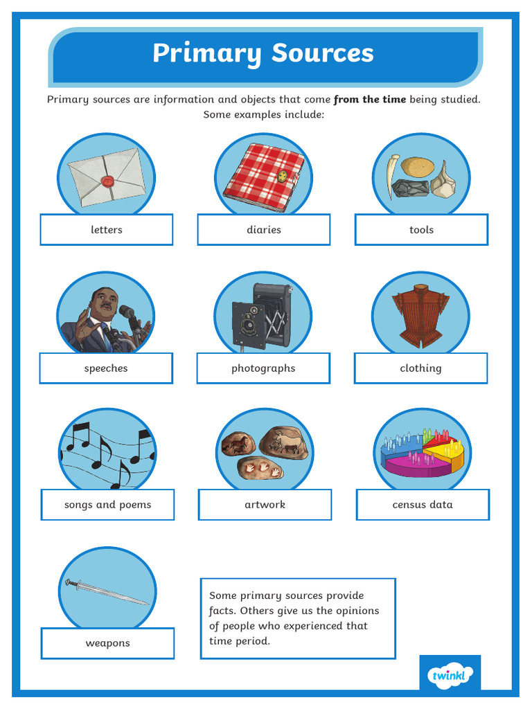Primary and Secondary Sources Poster | PDF