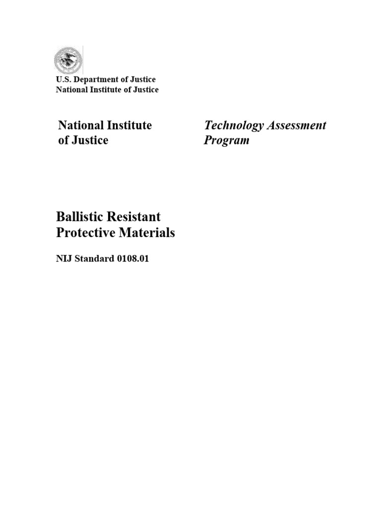 NIJ 0108.01 Level III Pages | PDF | Bullet | Rifle