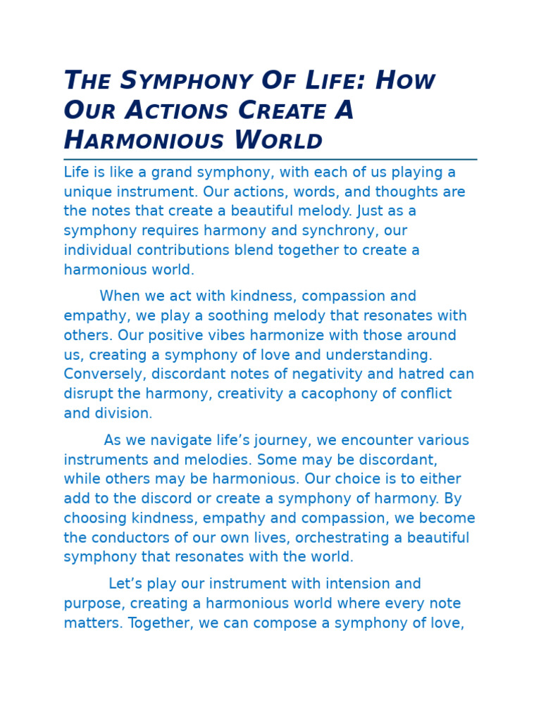 The Symphony of Life Corrected | PDF