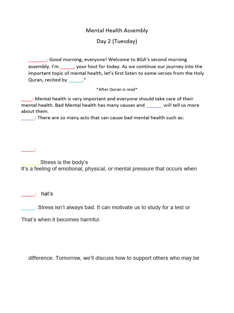 Mental Health Assembl 2 | PDF
