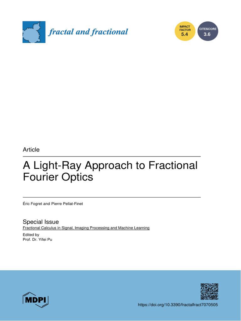 ALight-Ray Approach To Fractional Fourier Optics | PDF | Optics | Diffraction