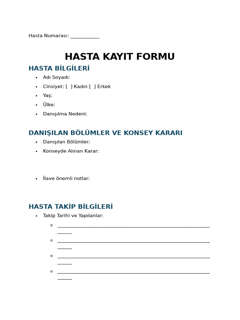 Hasta Kayit Formu | PDF