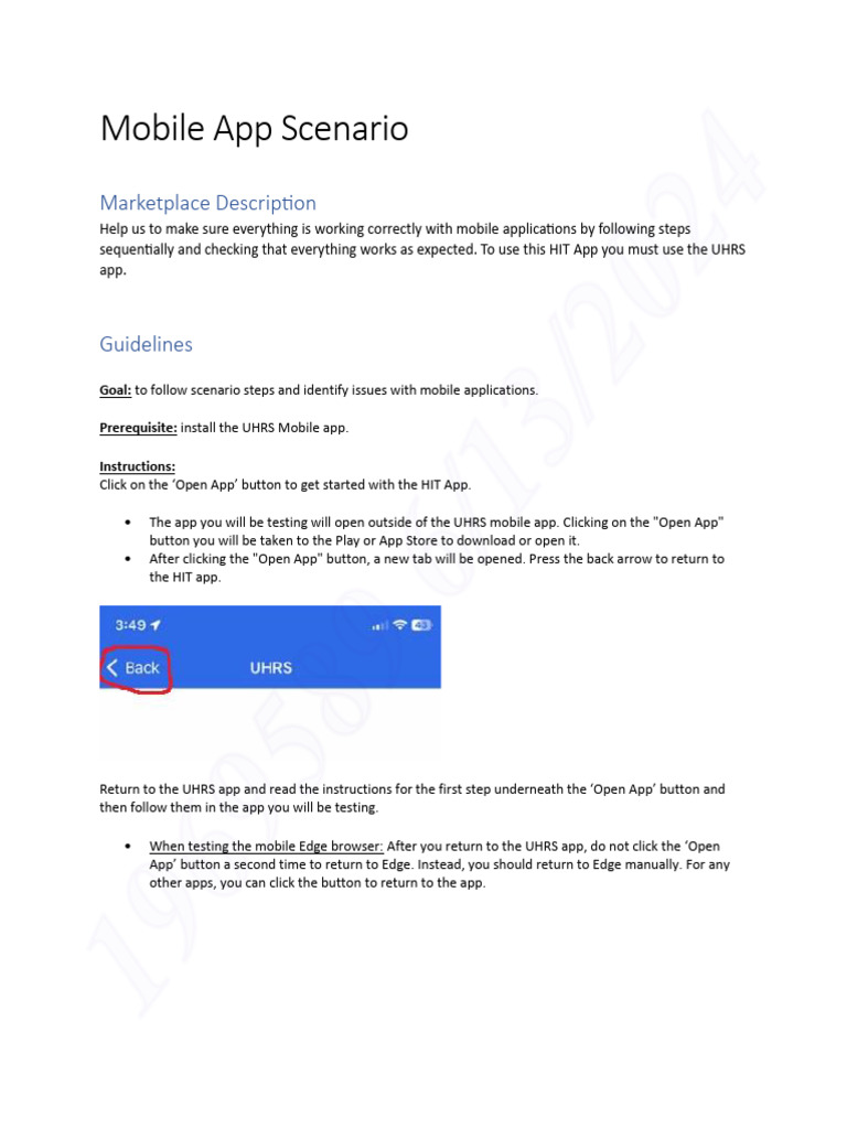 UHRS Mobile App Testing Guidelines | PDF | Mobile App | Information ...