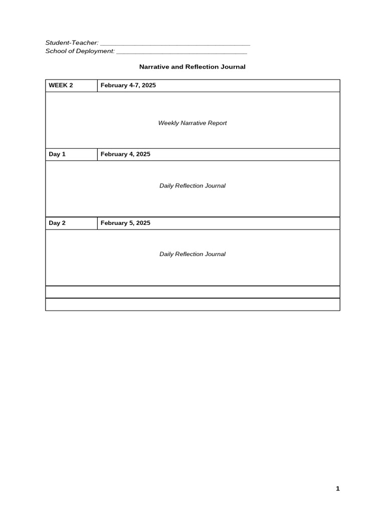 Daily - Weekly Journaling | PDF