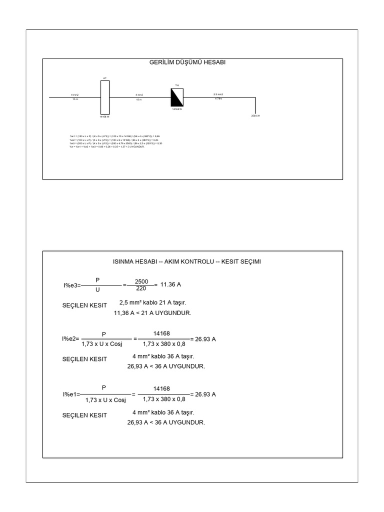 Gerilim Düşümü Hesabı-Model | PDF