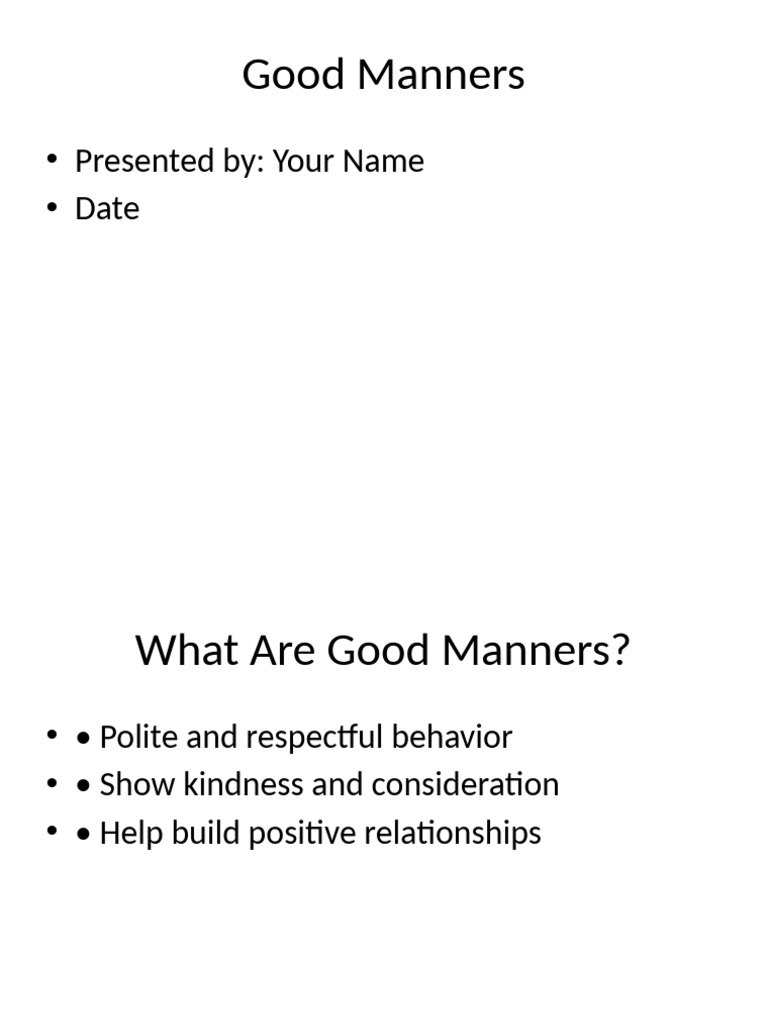 Good Manners Presentation | PDF