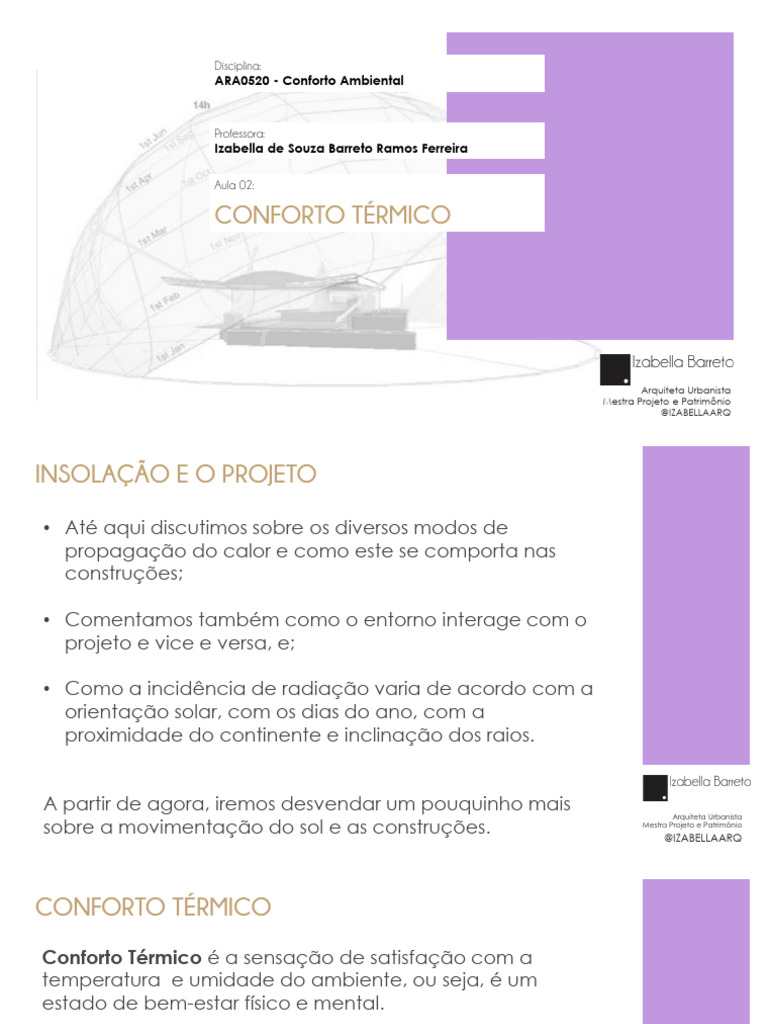 Conforto Térmico e Trajetória Solar | PDF | Sol | Urbanismo