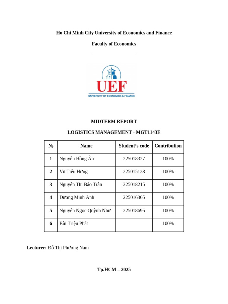 Logistics Management MIDTERM REPORT | PDF | Cargo | Containerization