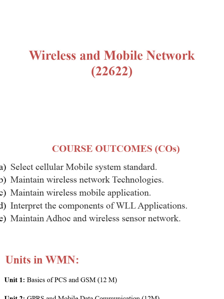 Wireless Mobile Network Overview and Concepts | PDF | Cellular Network | Gsm