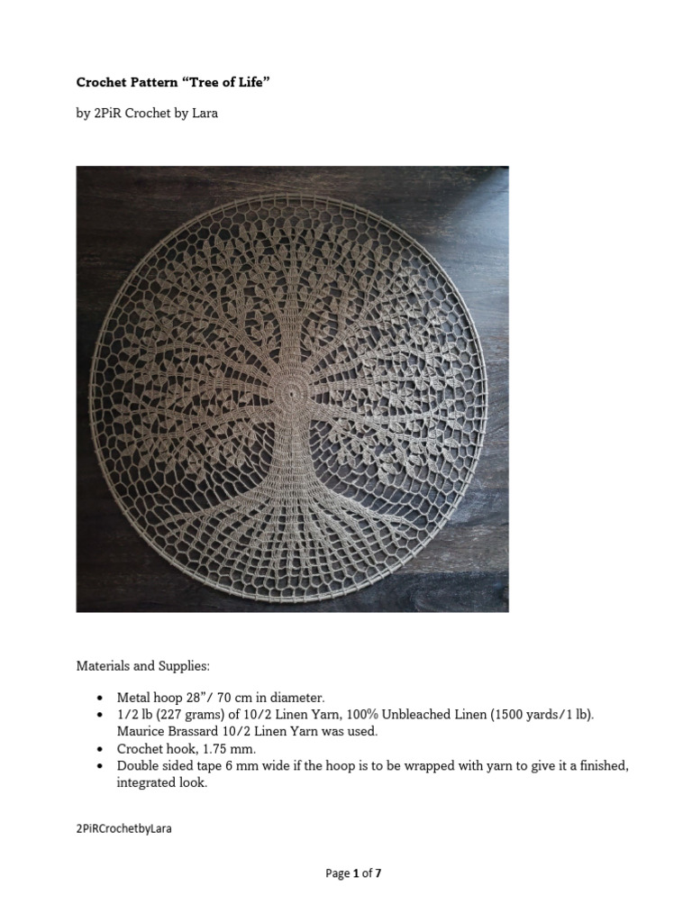 Crochet-Pattern-Tree-Of-Life-Description-Diagram3 Tree of Life | PDF | Crochet | Yarn