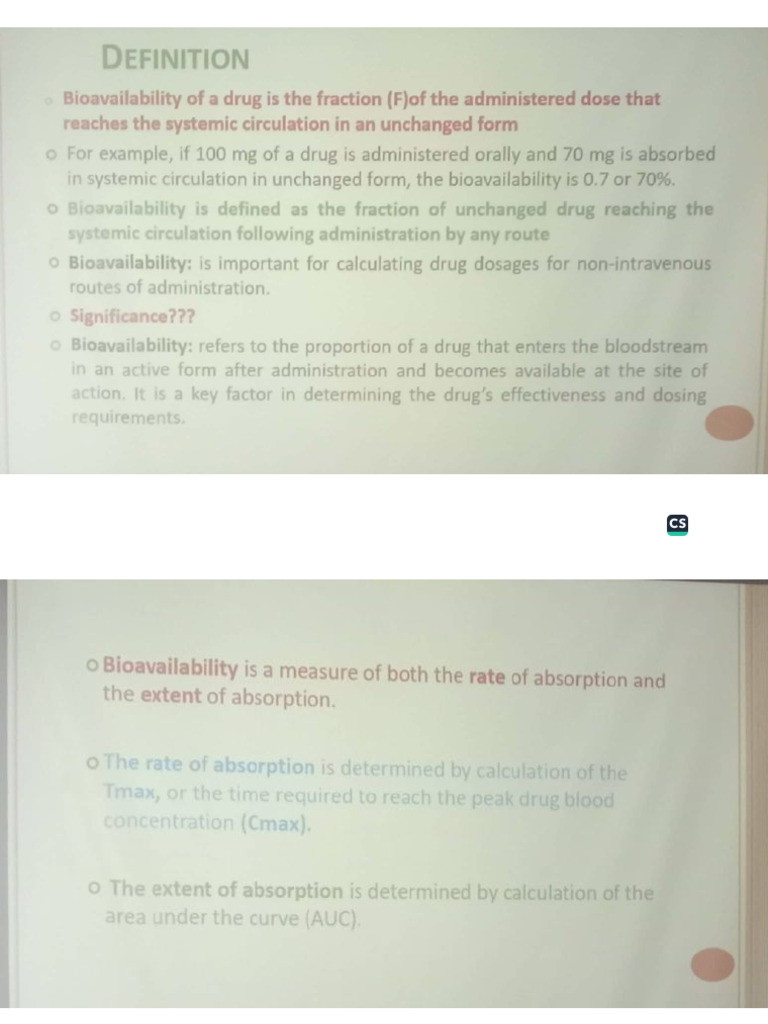 Pharmacology Bioavailability and First Pass Effect | PDF