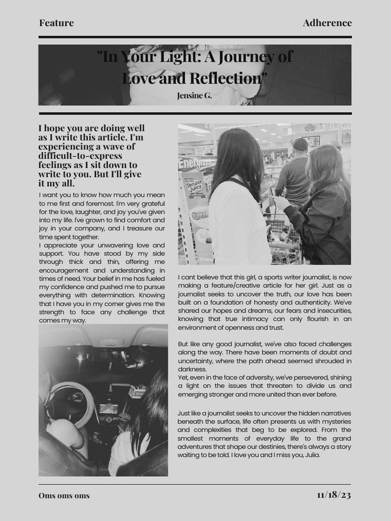 Black and Grey Modern Fashion Photography Article Page Document | PDF