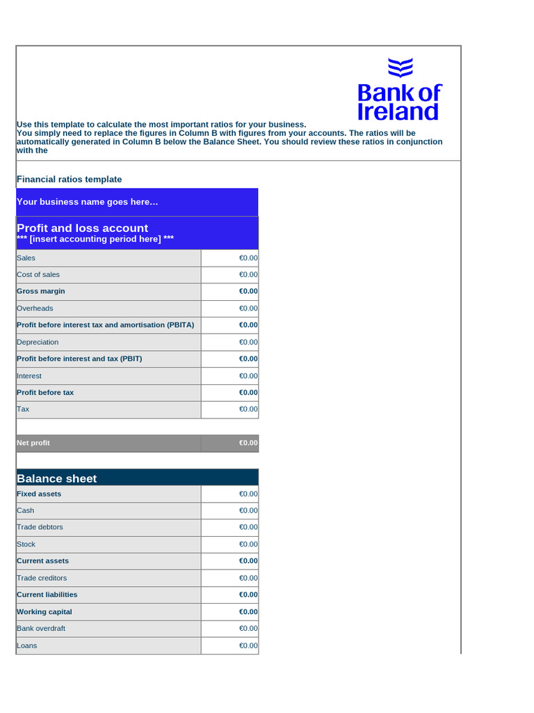 Financial-Ratio-Template | PDF | Equity (Finance) | Leverage (Finance)
