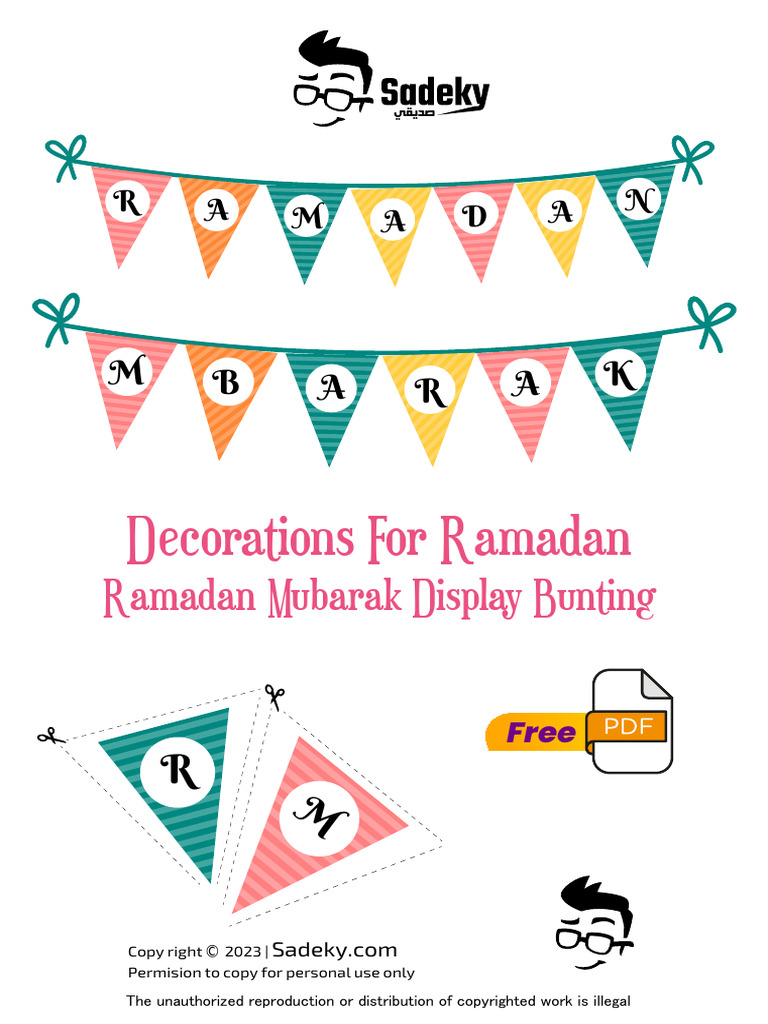 Free Ramadan Mubarak Bunting Printable | PDF | Copyright Law | Freedom ...
