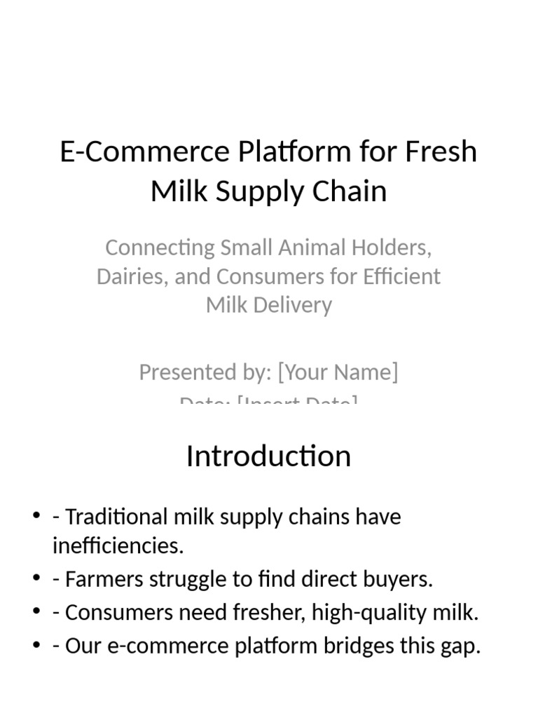 E Commerce Fresh Milk Presentation | PDF | Dairy | Computing