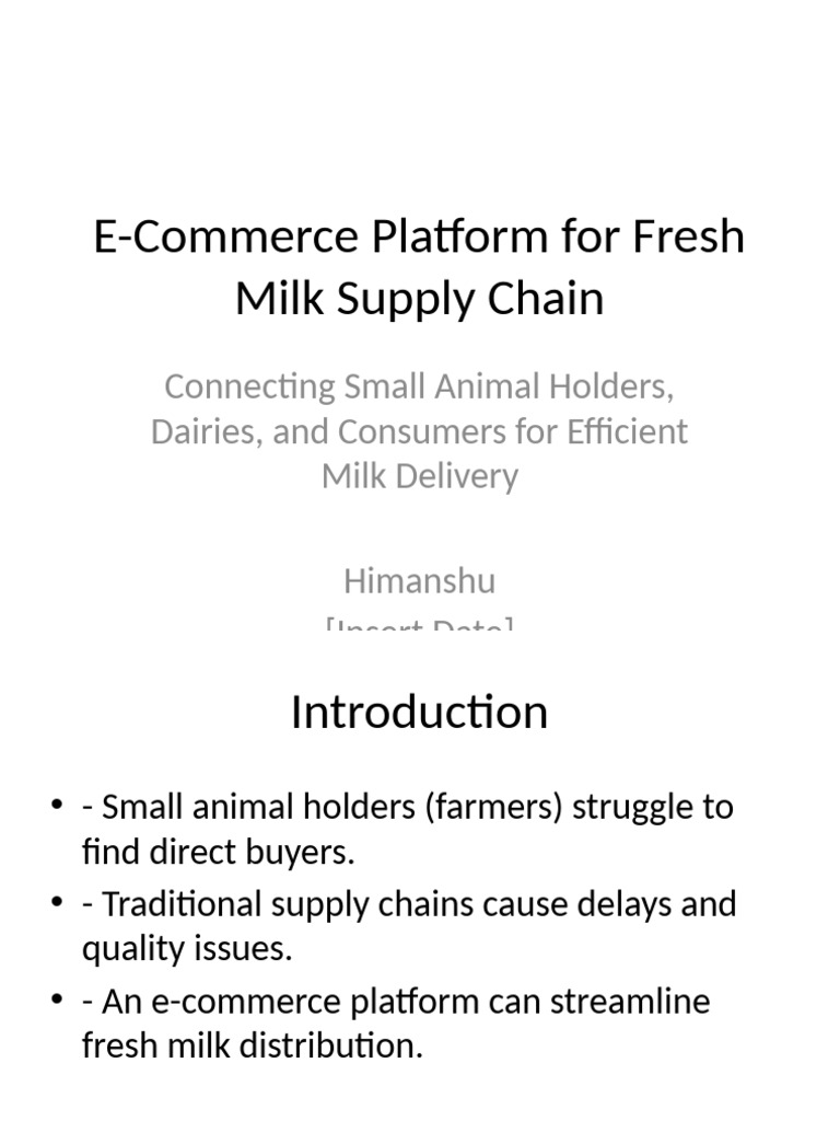 Fresh Milk Supply Chain Presentation | PDF | Dairy | Supply Chain