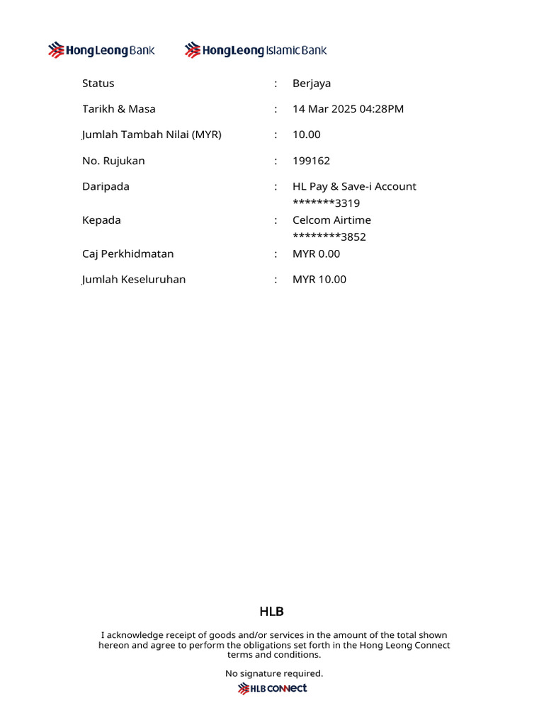 HLB Receipt 909709 | PDF