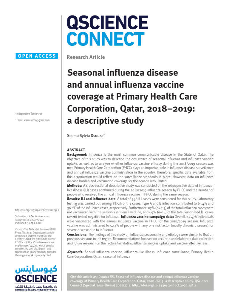 My First Article 10052022 | PDF | Influenza | Influenza Vaccine