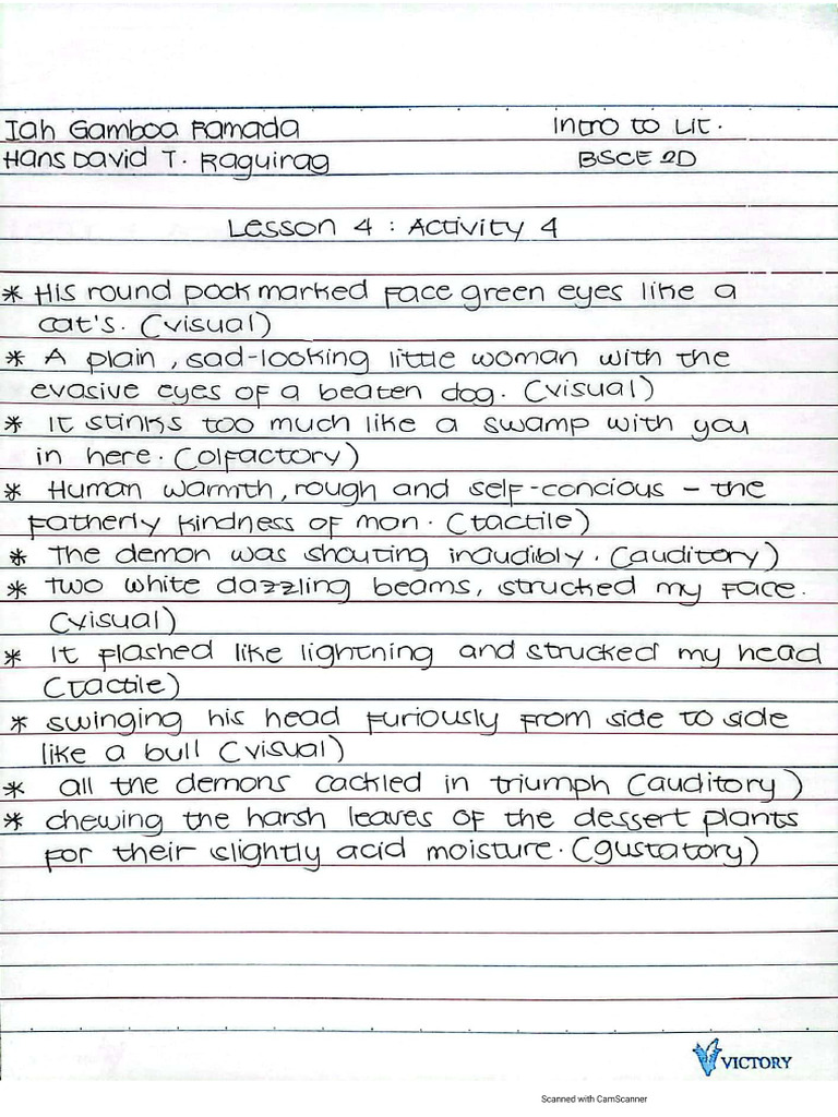 Intro To Literature Activity 4 | PDF