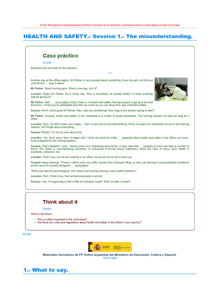 Health and Safety Training Overview | PDF | Verb | Voicemail