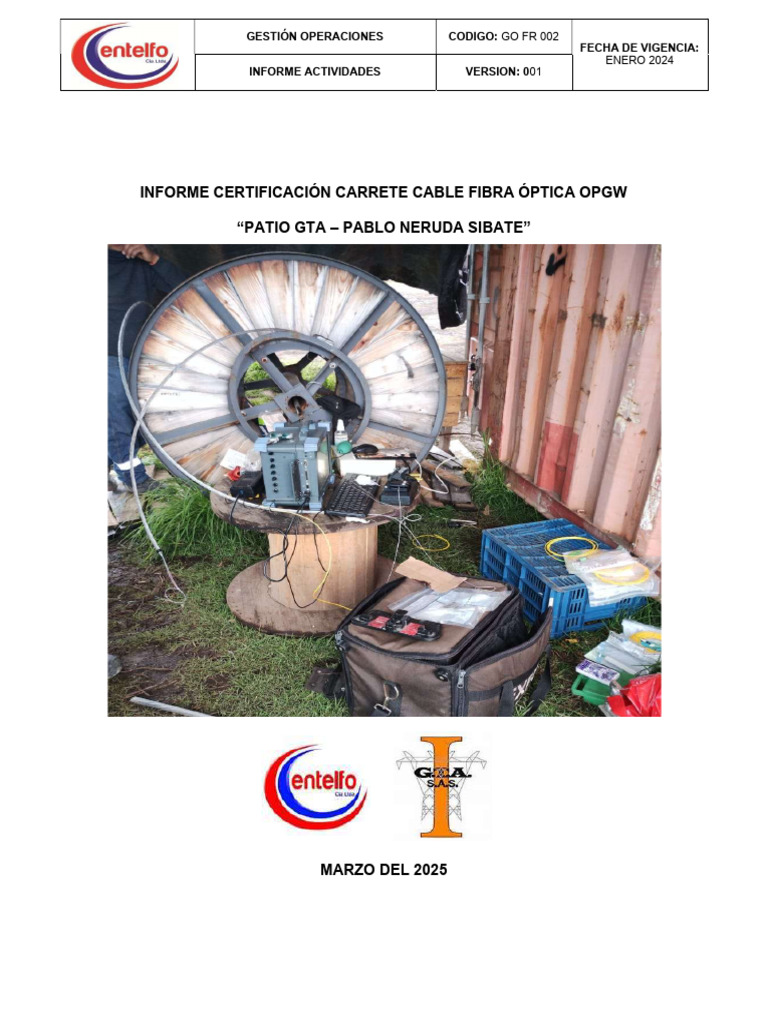 Informe Actividades Certificación Carrete GTA Pablo Neruda | PDF | Espectro electromagnético ...