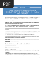5-15R Questionnaire For Evaluation of Development and Behaviour | PDF ...