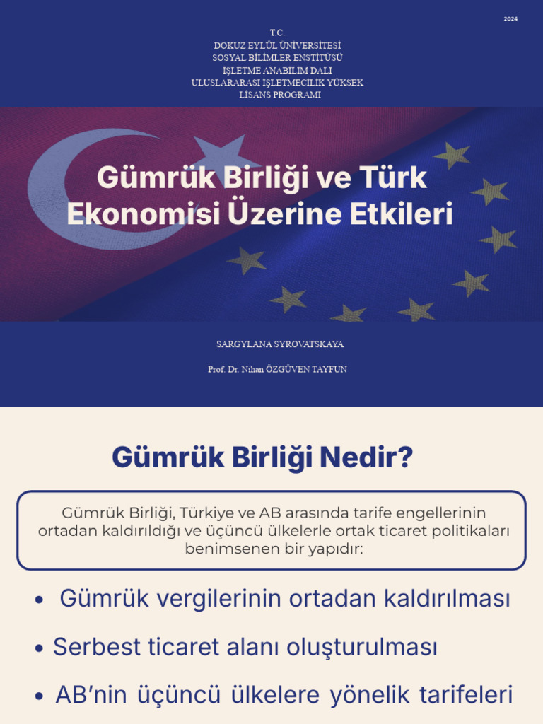 Gumruk Birligi Ve Turk Ekonomisi Modern - pptx-2 | PDF