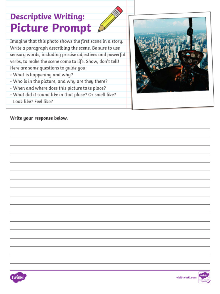 Descriptive Writing Picture Prompt City Photo | PDF
