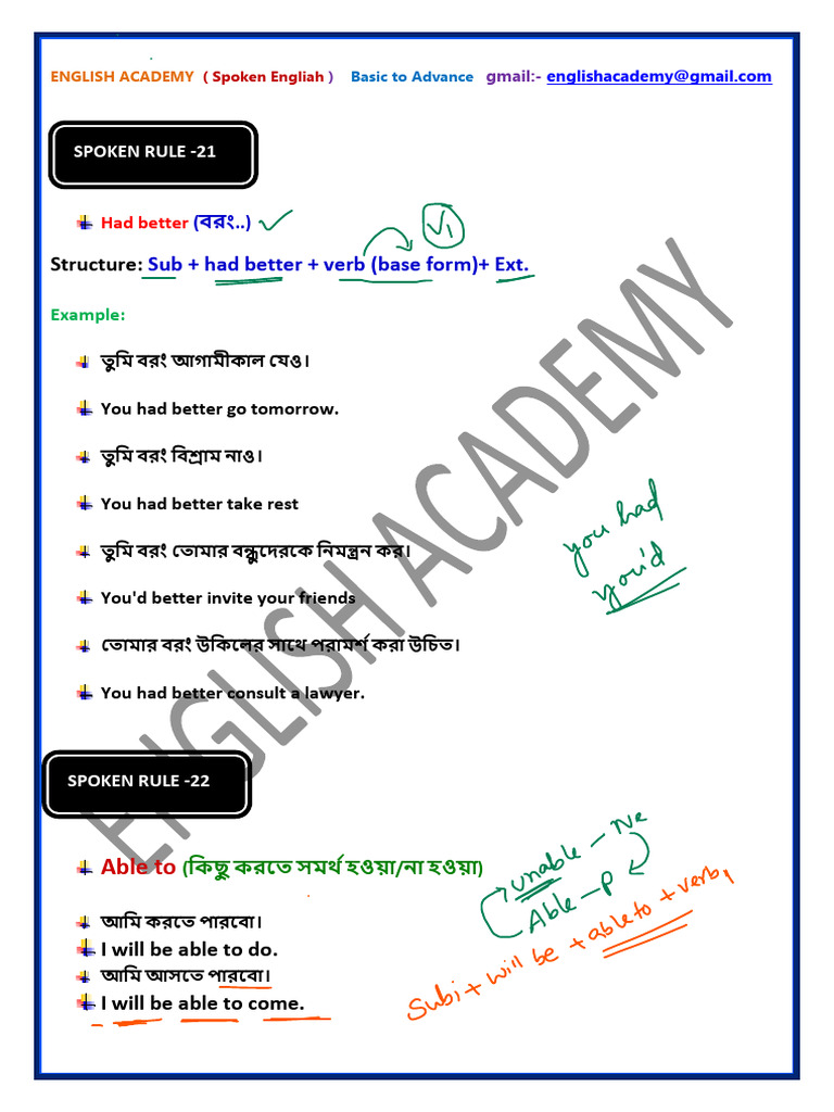 Spoken English Class 4 | PDF