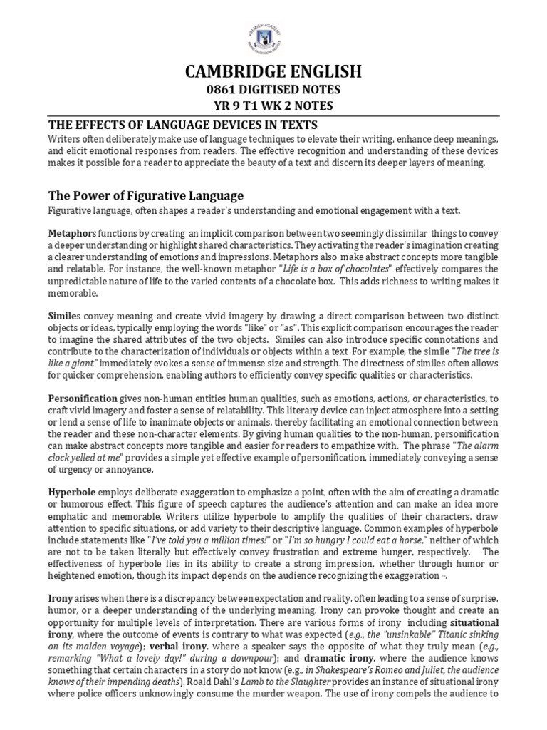 Language Devices and Effect | PDF | Metaphor | Poetry