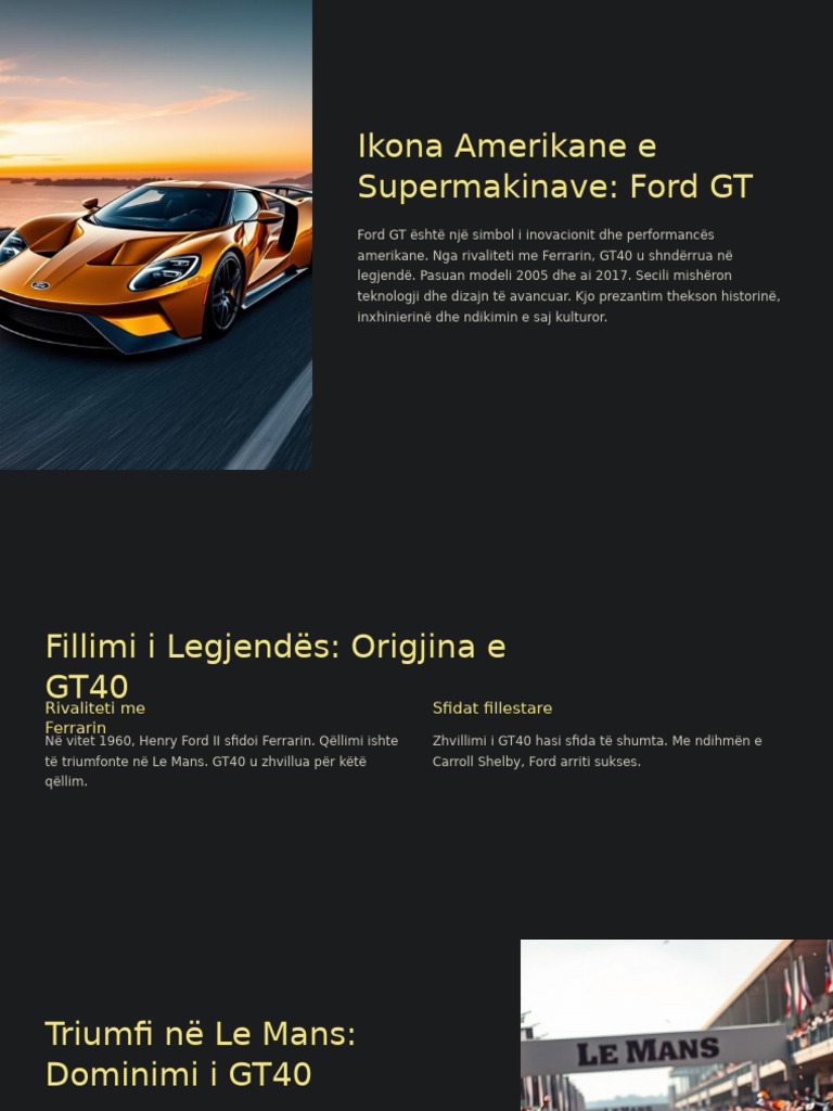 Ikona Amerikane e Supermakinave Ford GT | PDF