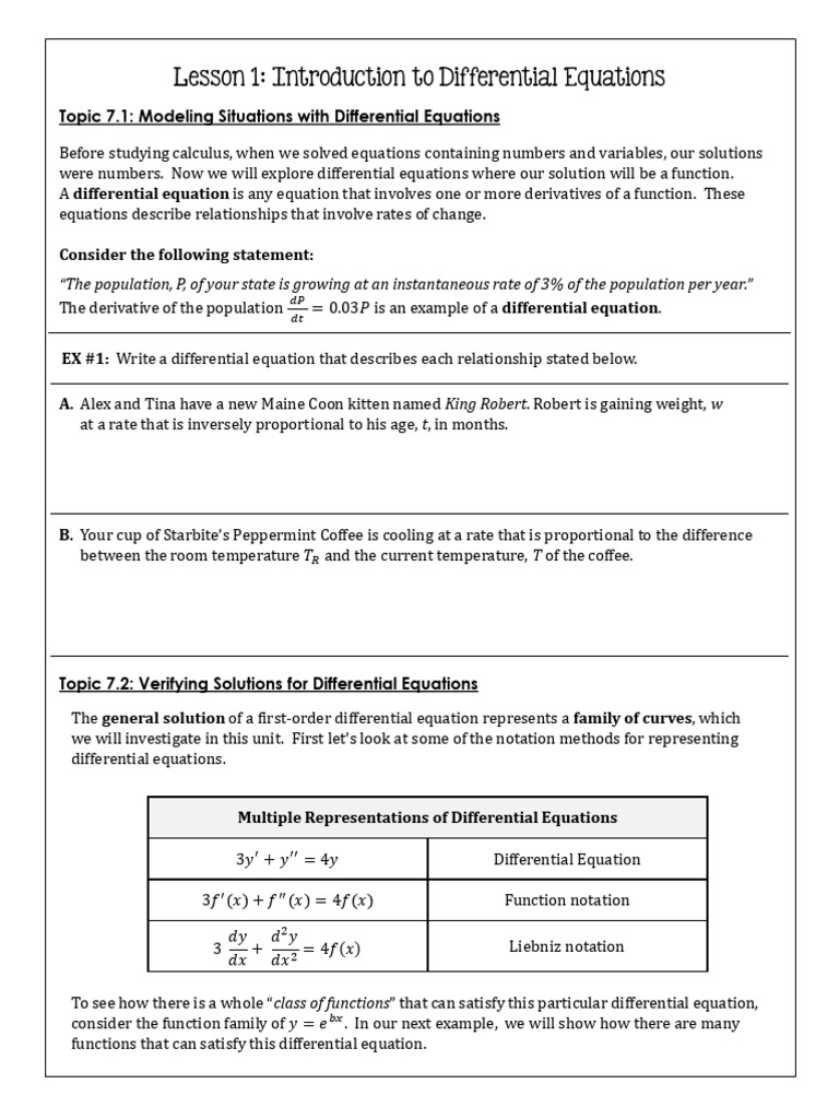 7.1_Guided_Notes | PDF | Derivative | Equations