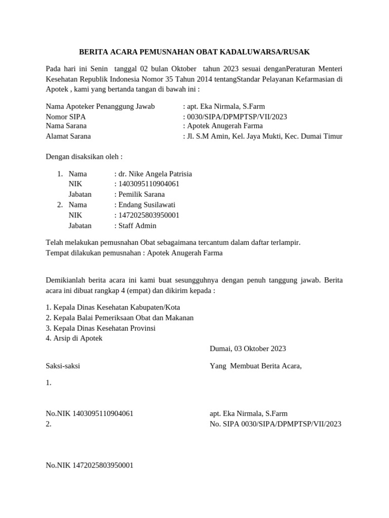 Pemusnahan Obat Kadaluarsa di Apotek | PDF