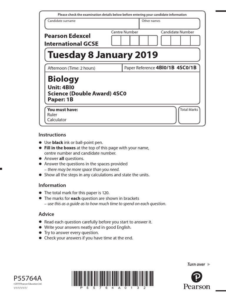 January 2019 QP - Paper 1B Edexcel Biology IGCSE | PDF | Sperm | Fertilisation