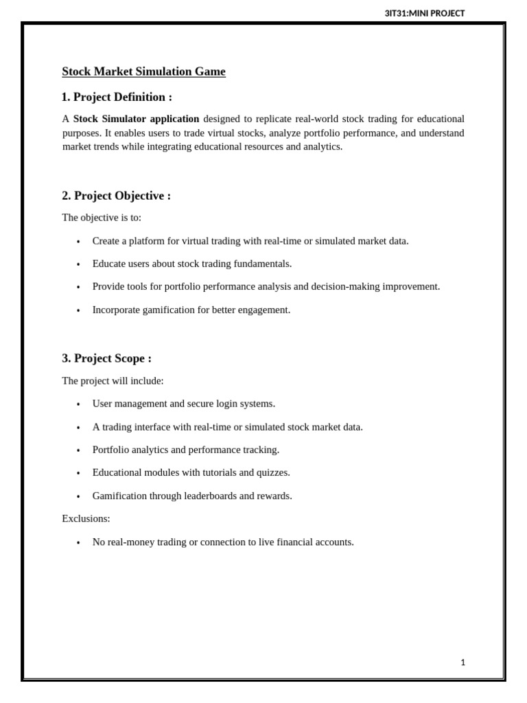 Stock Market Simulation Project Overview | PDF | User (Computing ...