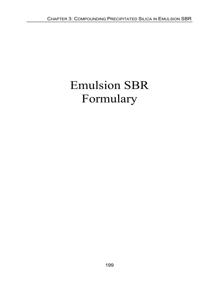 Emulsion SBR Formulary | PDF | Silicon Dioxide | Zinc