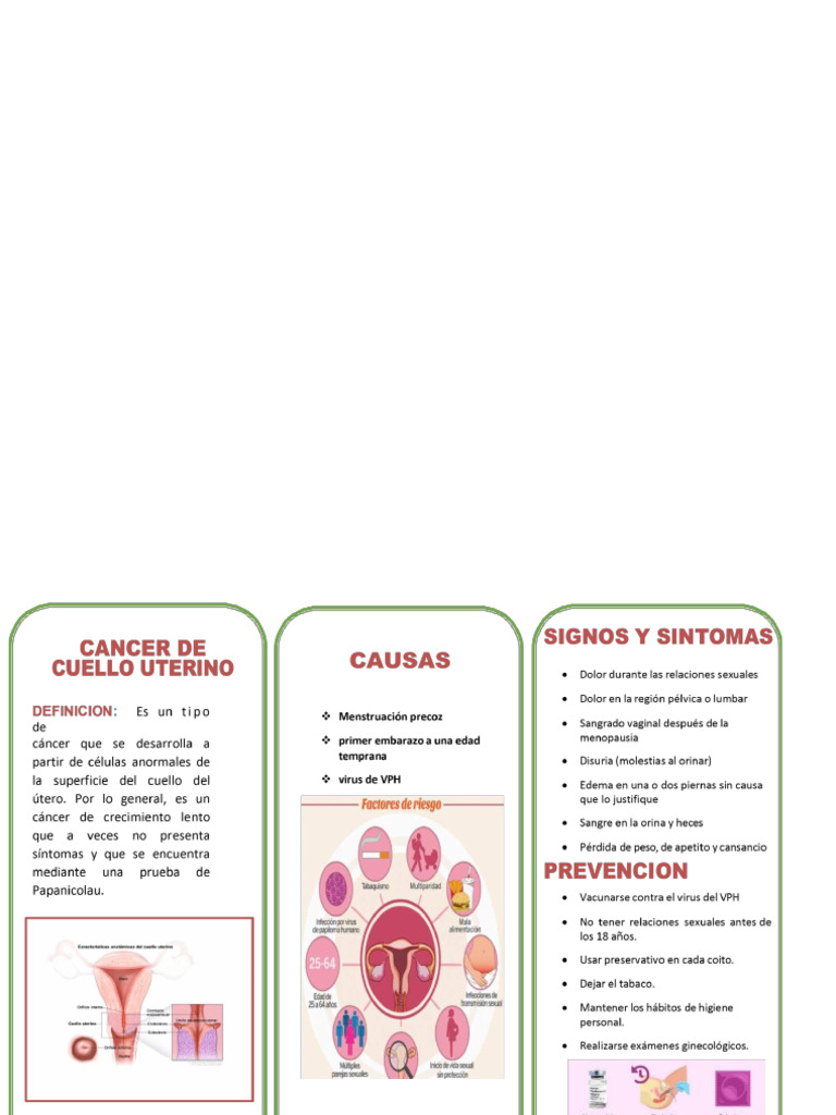 Triptico - Cáncer Del Cuello Uterino | PDF