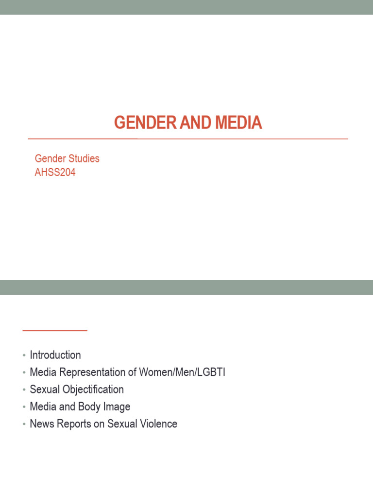 Gender Representation in Media Analysis | PDF | Masculinity | Body Image
