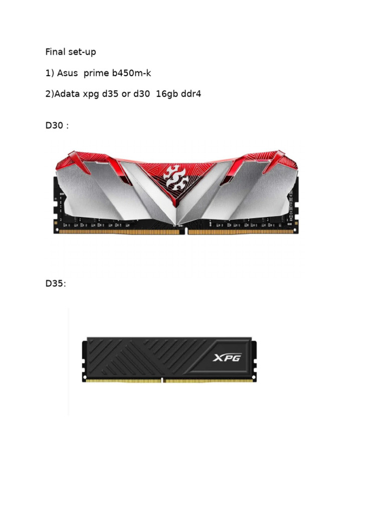 PC Build Components List | PDF