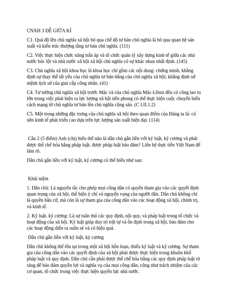 CNXH 3 ĐỀ GIỮA KÌ | PDF