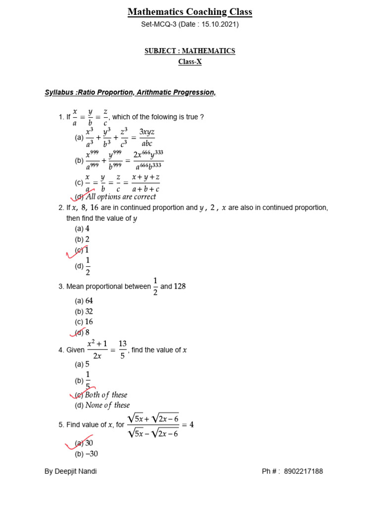 Maths Practice Paper | PDF | Mathematics