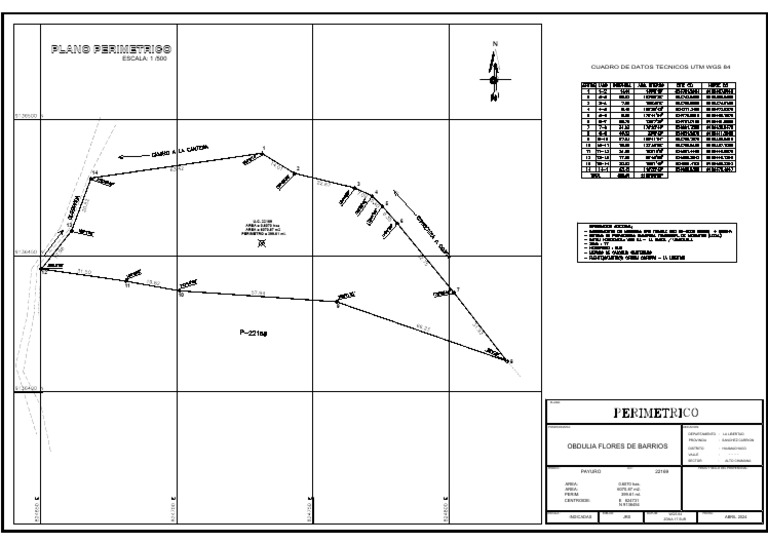 Plano Perimetrico | PDF | Geodesia | Tecnología geográfica