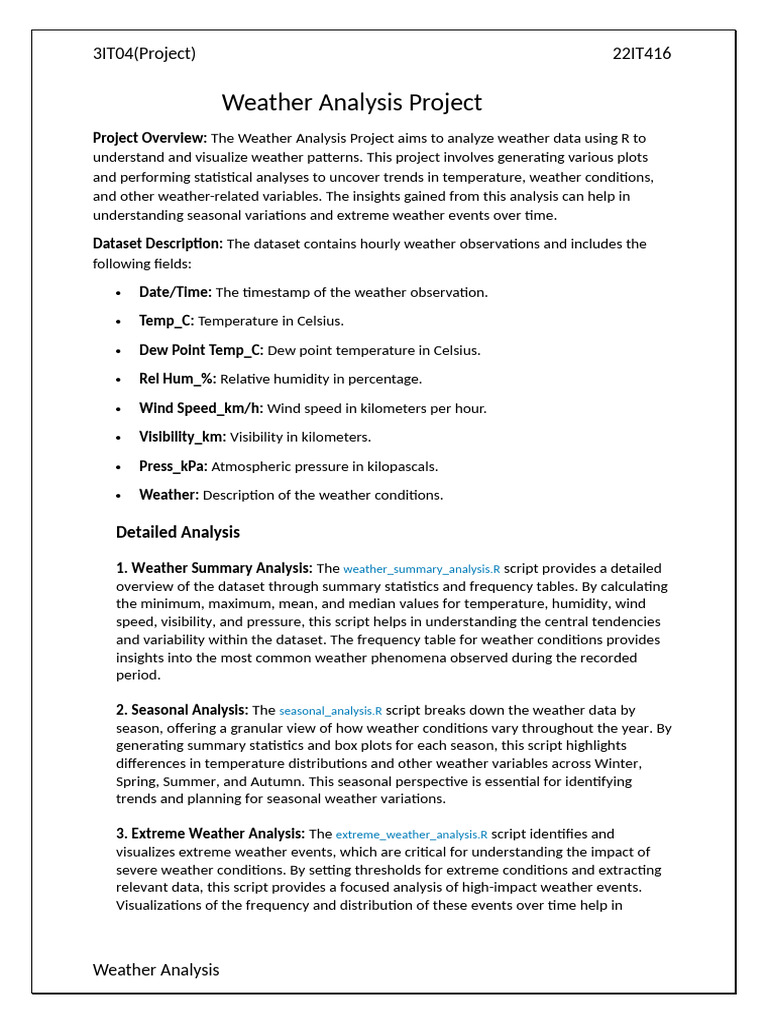 Weather Data Analysis in R | PDF | Weather | Statistics